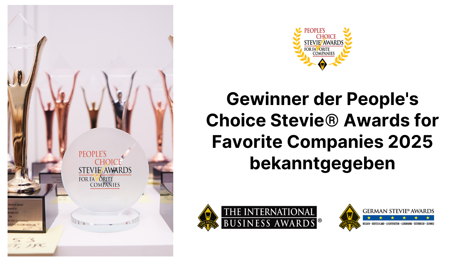 Gewinner der People’s Choice Stevie® Awards for Favorite Companies 2025 der German Stevie Awards ...